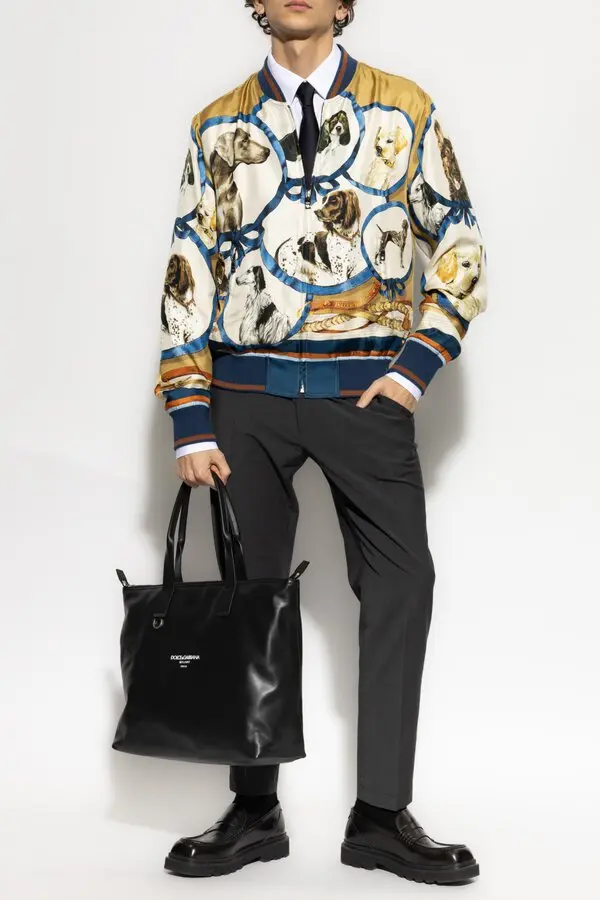 Dolce & Gabbana Dogs Printed Zip-up Bomber Jacket - Multicolor