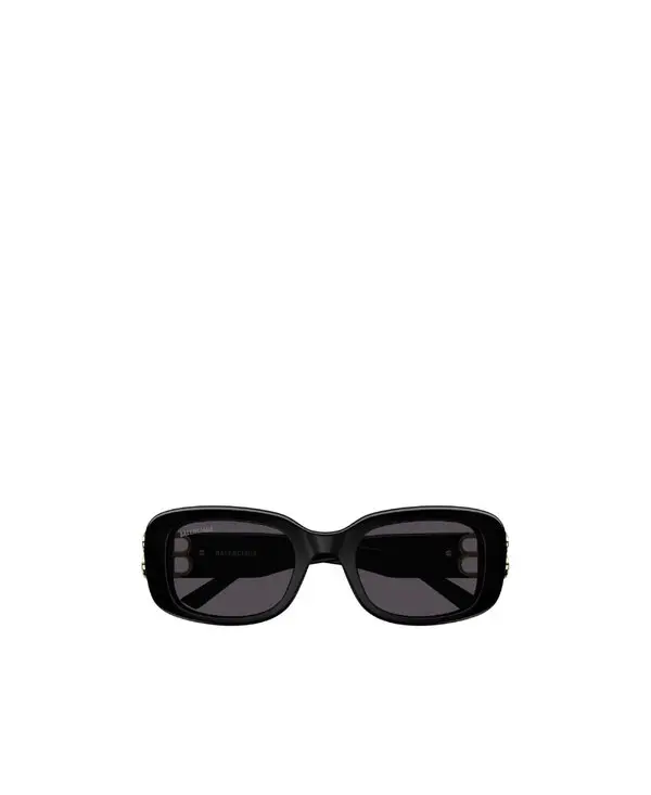 Balenciaga Rectangular Logo Sunglasses - Black