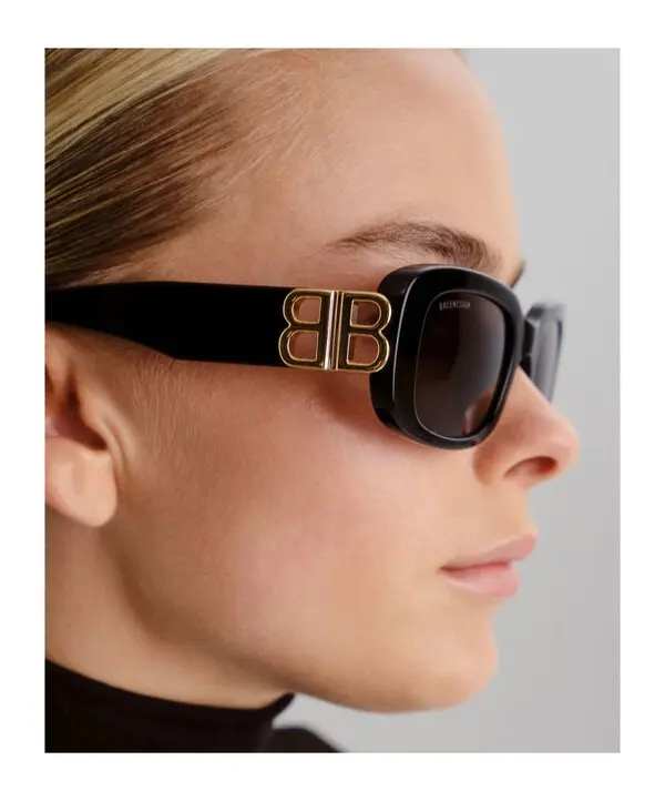 Balenciaga Rectangular Frame Sunglasses - Black