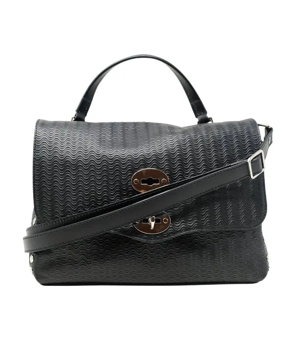 ZANELLATO Medium Postina Wave-motif Tote Bag - Black