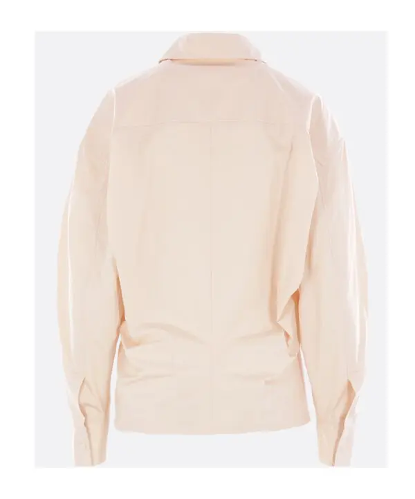 Co Cotton Shirt With Ruched Details - Nude