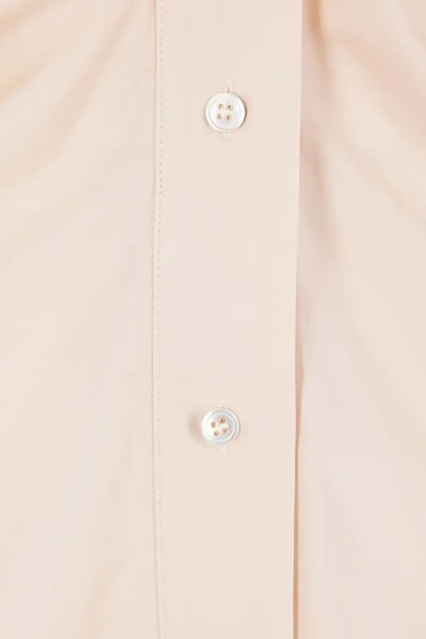 Co Cotton Shirt With Ruched Details - Nude