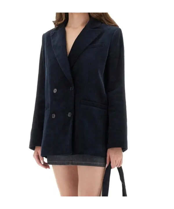 A.p.c. Lucy Double-breasted Corduroy Blazer - Black