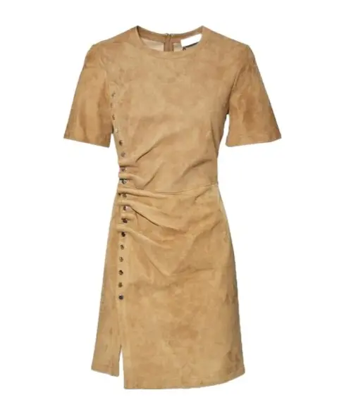Rabanne Gathered Crewneck Mini Dress - Brown