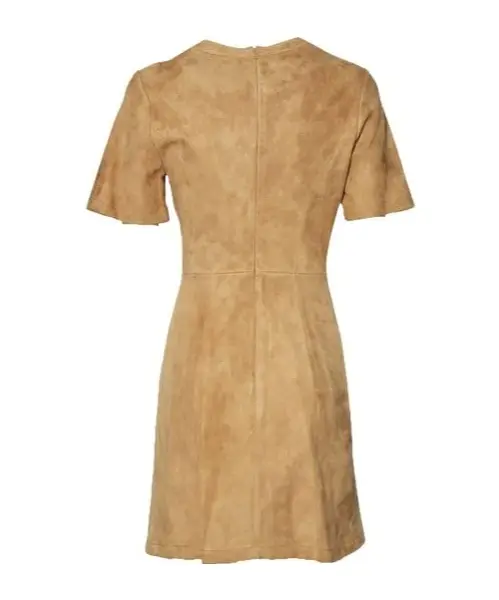 Rabanne Gathered Crewneck Mini Dress - Brown