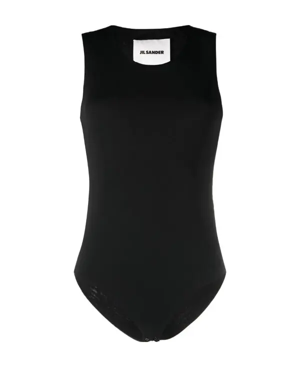 JIL SANDER Sleeveless Crewneck Bodysuit - Black