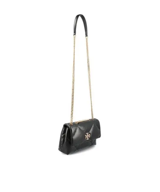 Tory Burch Logo Embellished Diamond Quilted Crossbody Bag - Black