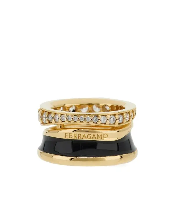 FERRAGAMO Band Ring - Gold/black