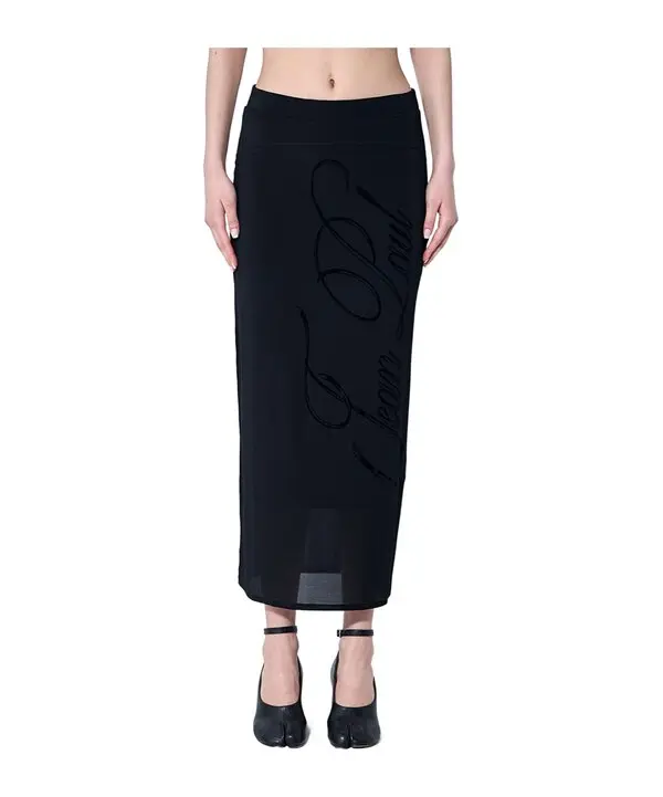 JEAN PAUL GAULTIER Mesh Tattoo Midi Skirt