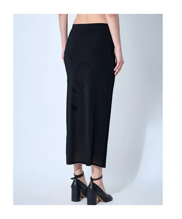 JEAN PAUL GAULTIER Mesh Tattoo Midi Skirt