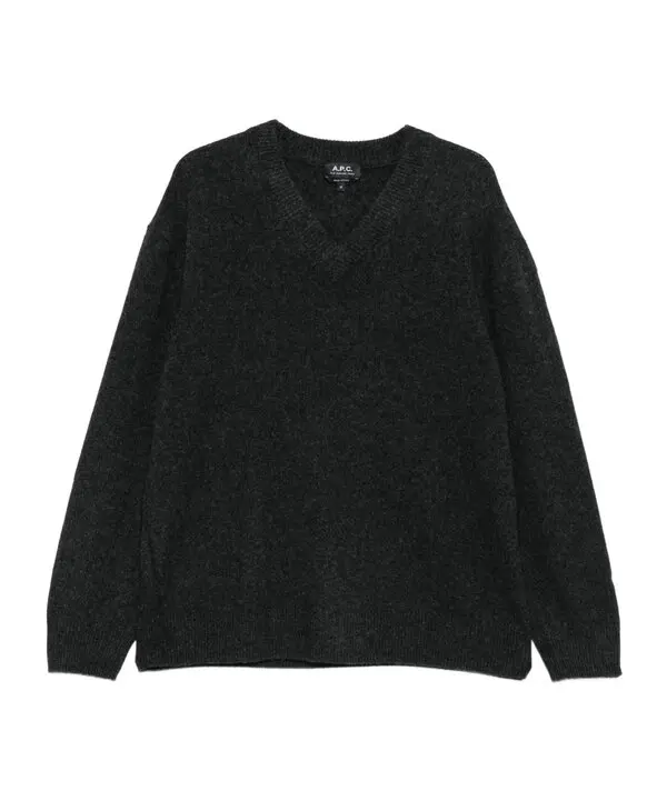 A.p.c. V-neck Wool Sweater - Black