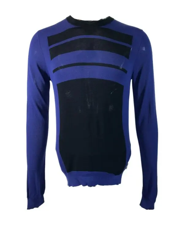 Emporio Armani Long Sleeve Knit Sweater - Blue