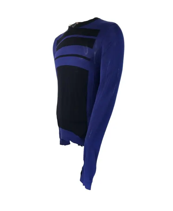 Emporio Armani Long Sleeve Knit Sweater - Blue