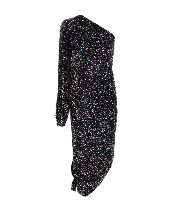 Amen Asymmetric Sequin One-shoulder Dress