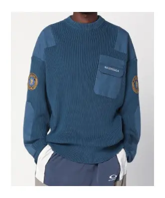 Balenciaga Knitted Jumper With Cuff Badge