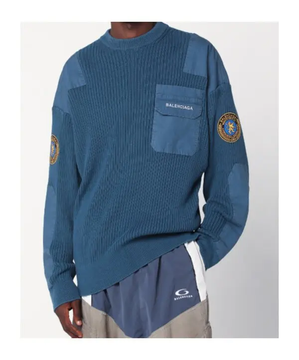 Balenciaga Knitted Jumper With Cuff Badge