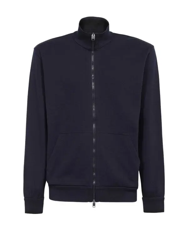 Brioni High-neck Zipped Sweatshirt - Black