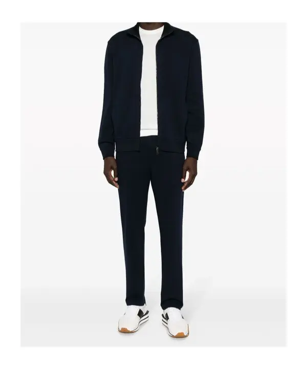 Brioni High-neck Zipped Sweatshirt - Navy