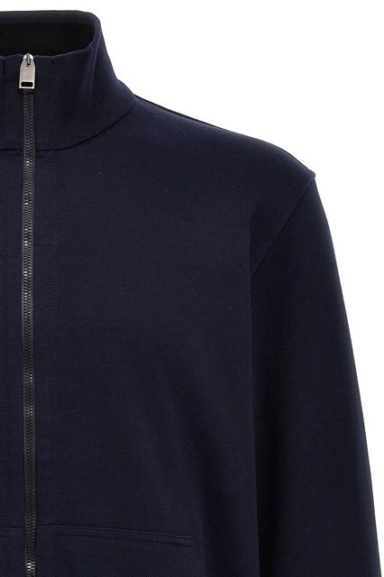 Brioni High-neck Zipped Sweatshirt - Navy