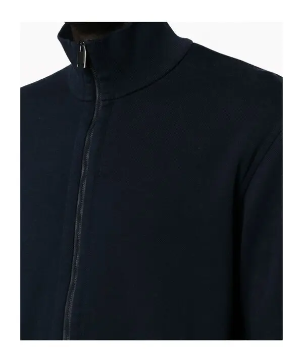 Brioni High-neck Zipped Sweatshirt - Navy