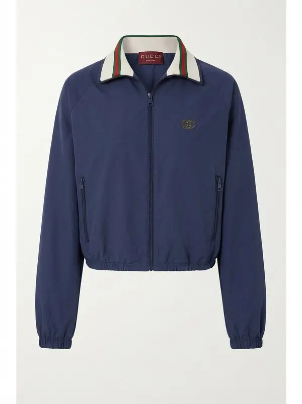 Gucci Striped Collar Zip-up Jacket