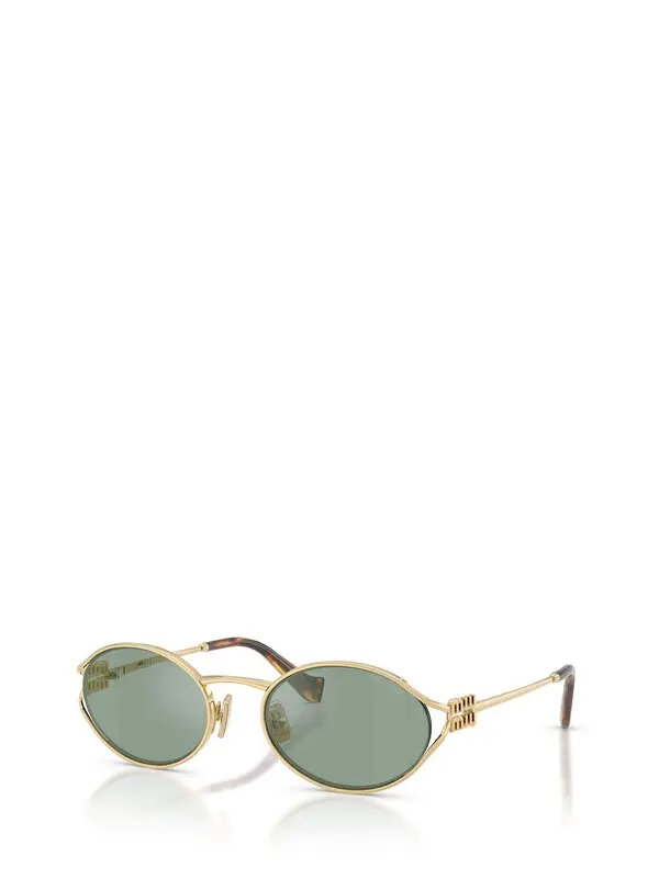 Miu Miu Oval Frame Sunglasses - Gray