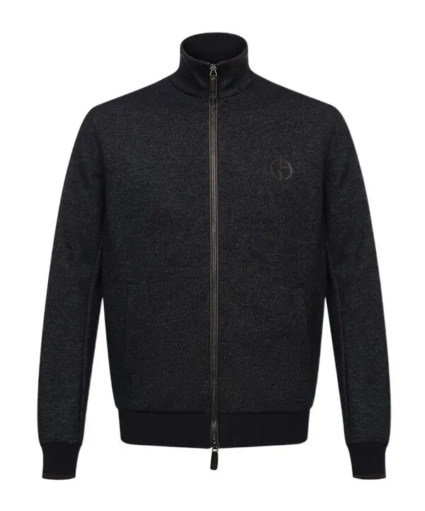 Giorgio Armani Vertical Collar Cardigan - Black