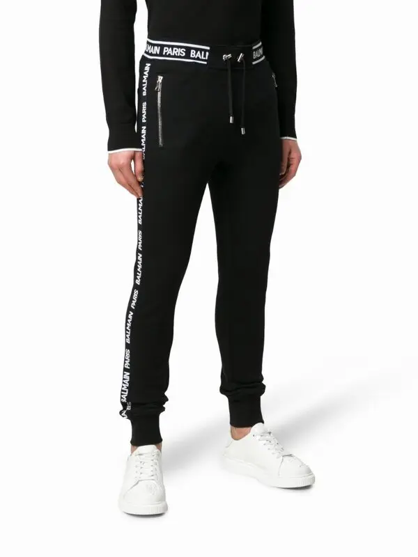 Balmain Logo Stripe Track Trousers