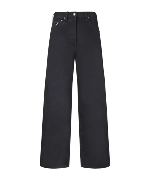 Prada Logo-triangle Wide-leg Selvedge Jeans