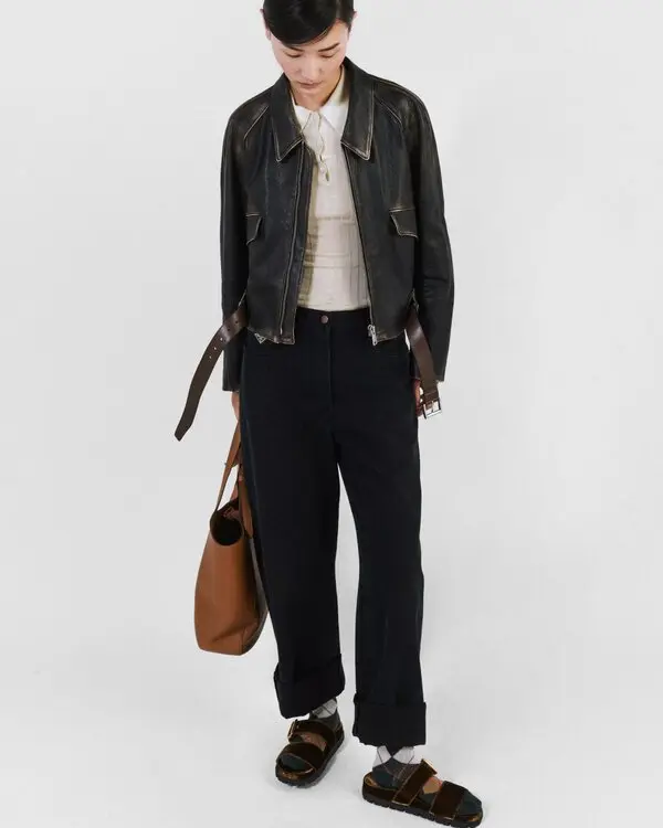 Prada Logo-triangle Wide-leg Selvedge Jeans