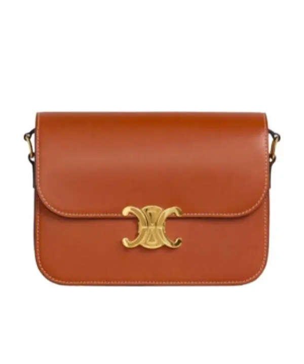 Celine Triomphe Bag In Natural Calfskin - Tan