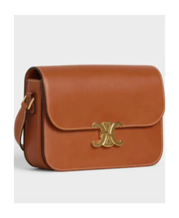 Celine Triomphe Bag In Natural Calfskin - Tan