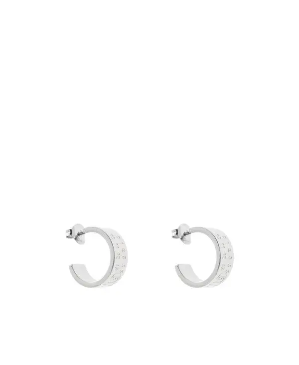 MAISON MARGIELA Logo Engraved Hoop Earrings - White