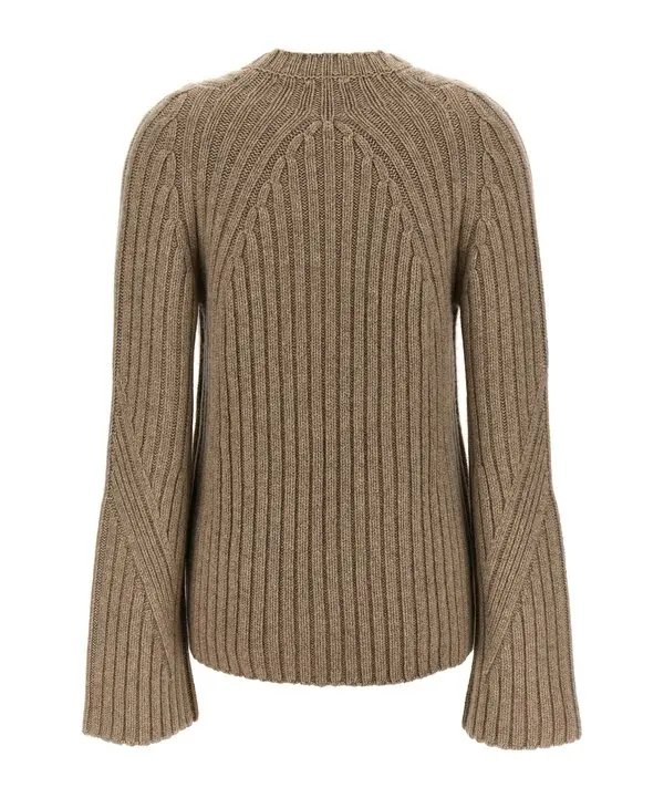 Khaite Crewneck Knitted Jumper With Long Sleeves - Brown