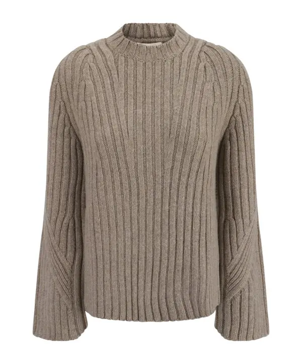 Khaite Crewneck Knitted Jumper With Long Sleeves - Gray