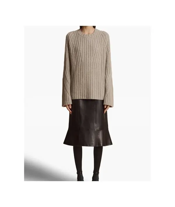 Khaite Crewneck Knitted Jumper With Long Sleeves - Gray