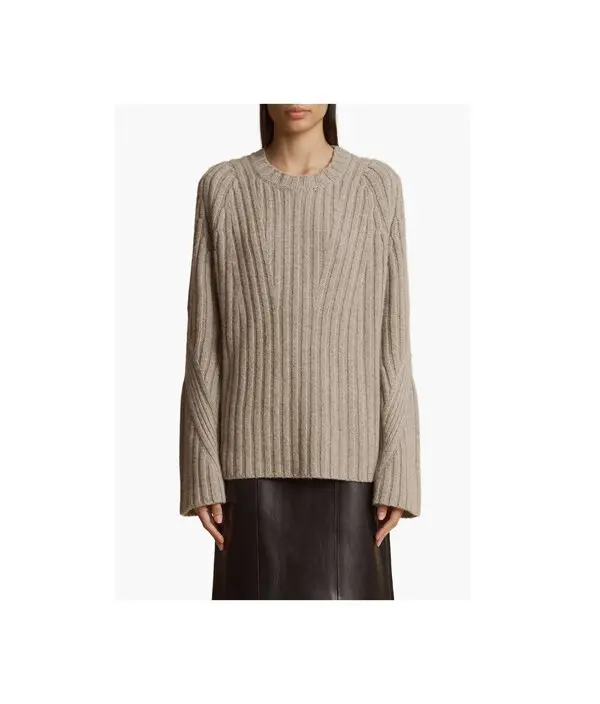 Khaite Crewneck Knitted Jumper With Long Sleeves - Gray