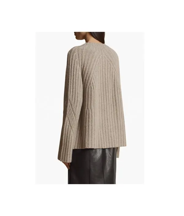 Khaite Crewneck Knitted Jumper With Long Sleeves - Gray