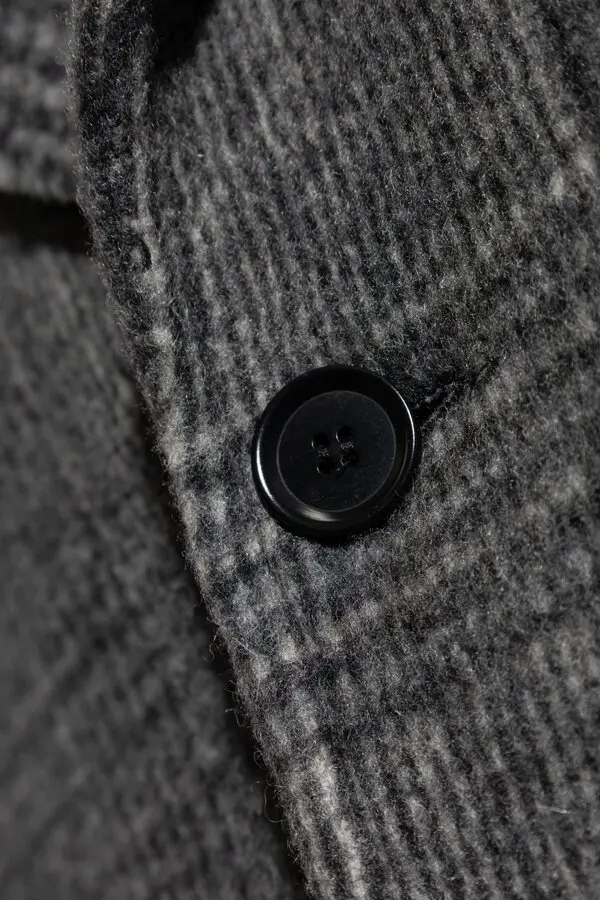 SAMSOE SAMSOE Checked Wool Coat - Black