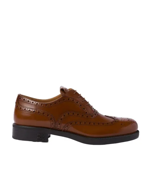 Miu Miu Church's X Brushed Leather Oxford Brogue