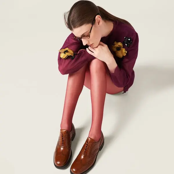 Miu Miu Church's X Brushed Leather Oxford Brogue