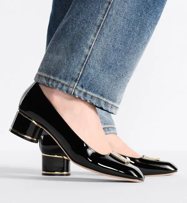 Dior Miss Pumps With Gold Tone Embellishment