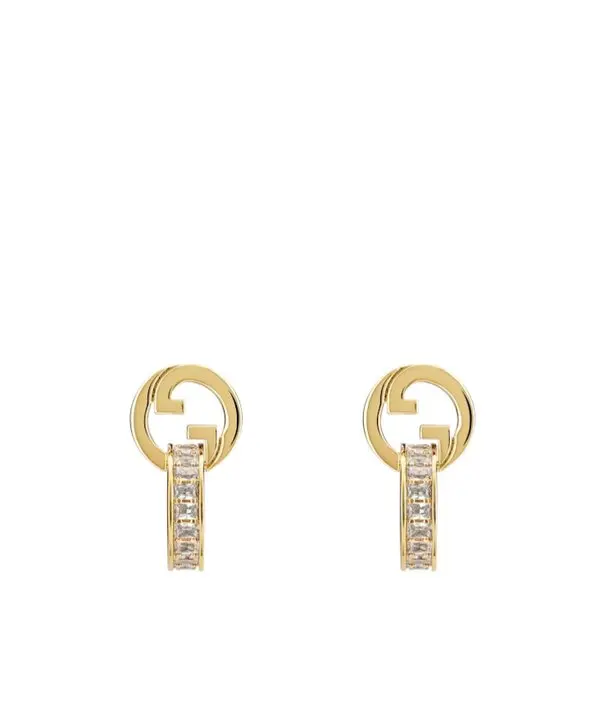 Gucci Blondie Intertwined Crystal Earrings - Light Gold