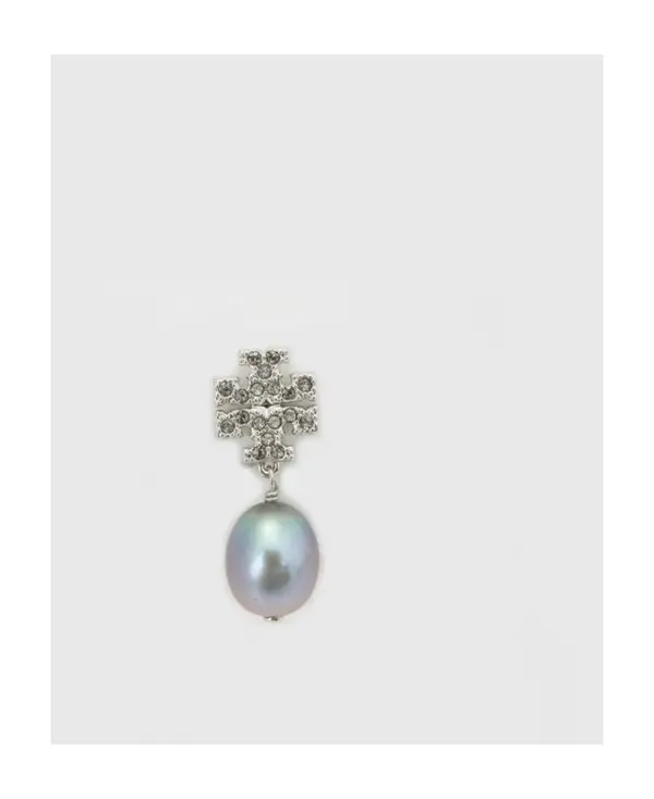 Tory Burch Kira Pearl Drop Earrings - Gray