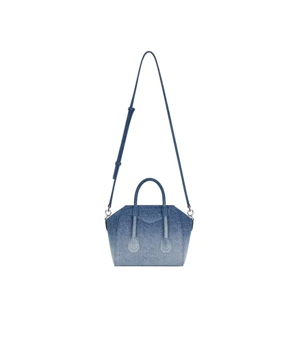 Givenchy Mini Antigona Lock Denim Tote Bag