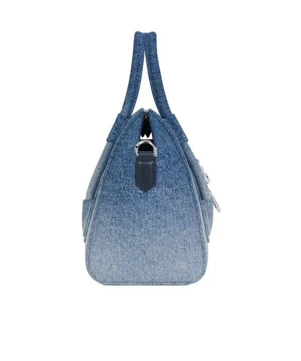 Givenchy Mini Antigona Lock Denim Tote Bag