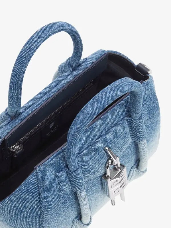 Givenchy Mini Antigona Lock Denim Tote Bag