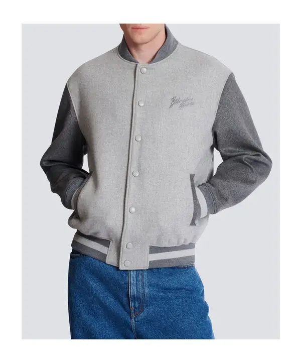 Balmain Logo Embroidered Varsity Jacket