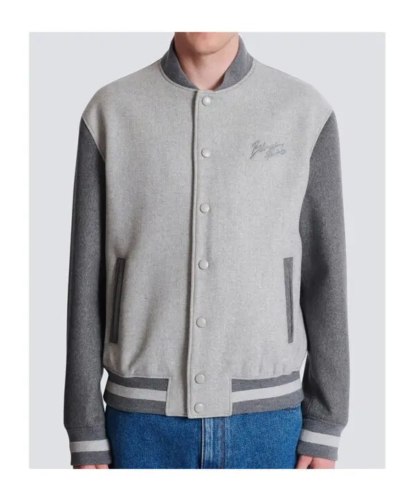 Balmain Logo Embroidered Varsity Jacket