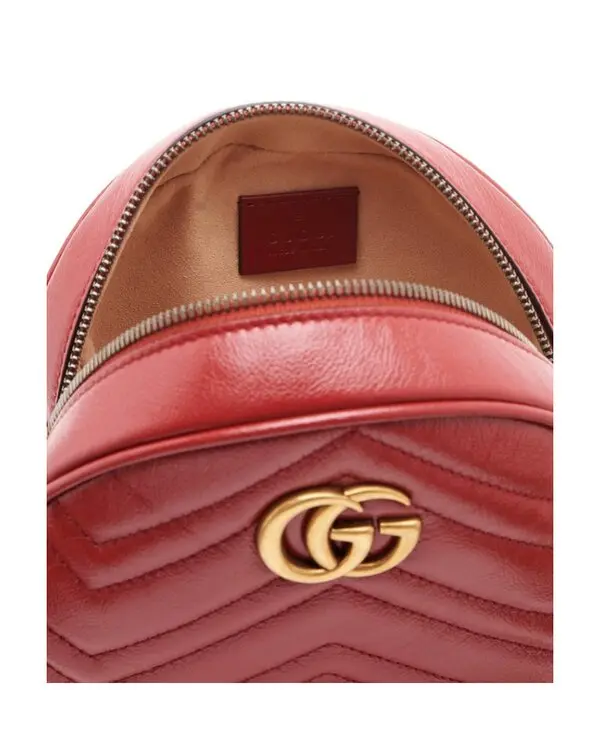 Gucci Gg Marmont Mini Leather Round Shoulder Bag